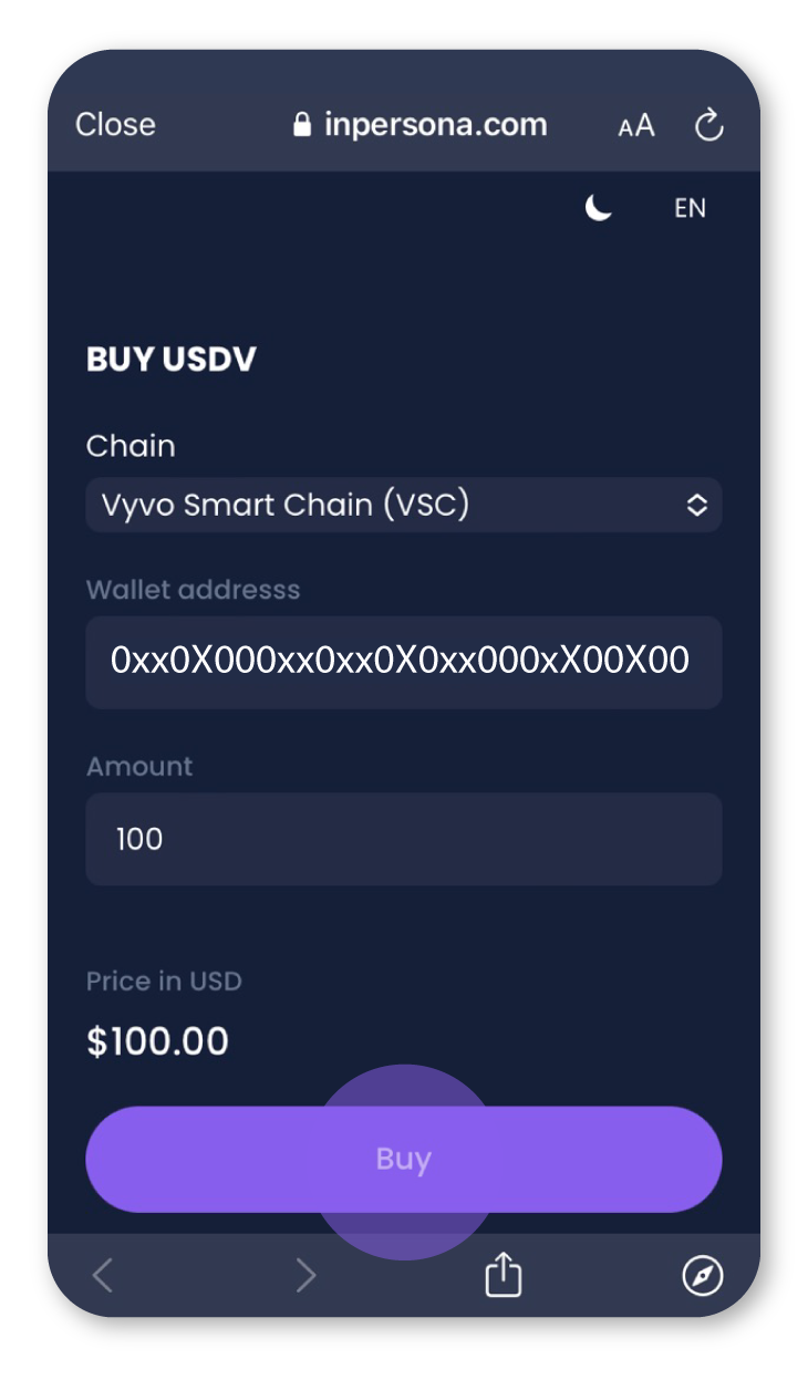 如何將 $USDV 加到我的錢包中？ – inPersona