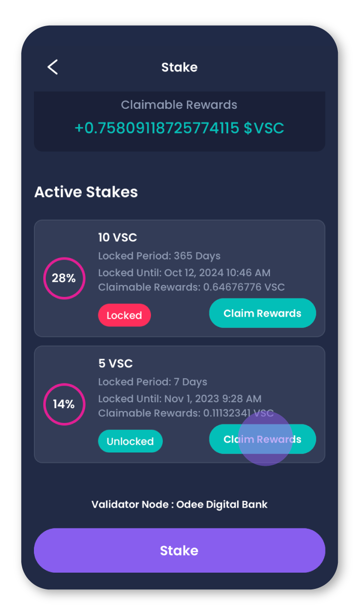 How can I claim my Staking Rewards? – InPersona